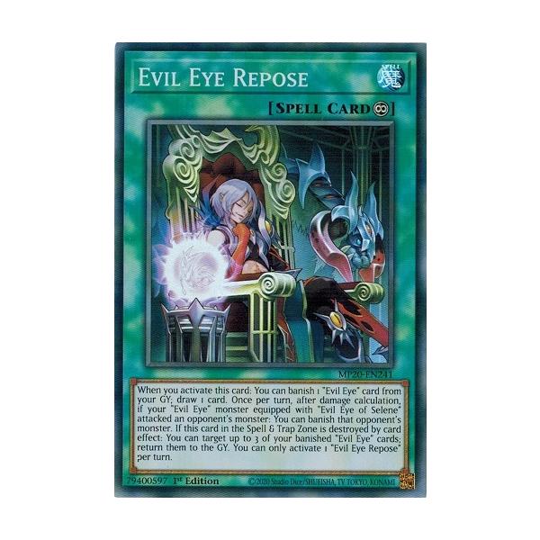 カード名:静冠の呪眼/Evil Eye Repose収録:2020 Tin of Lost Memories【EU版】品番:MP20-EN241レアリティ:スーパーレア永続魔法このカード名のカードは１ターンに１枚しか発動できない。(1)：こ...