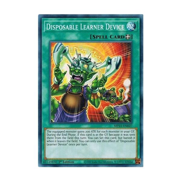 カード名:使い捨て学習装置/Disposable Learner Device収録:2021 Tin of Ancient Battles品番:MP21-EN027レアリティ:ノーマル装備魔法このカード名の(2)の効果は1ターンに1度しか使...