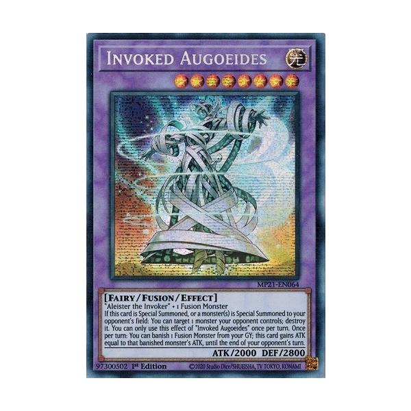 カード名:召喚獣アウゴエイデス/Invoked Augoeides収録:2021 Tin of Ancient Battles品番:MP21-EN064レアリティ:プリズマティックシークレットレア融合・効果モンスター星８/光属性/天使族/攻...