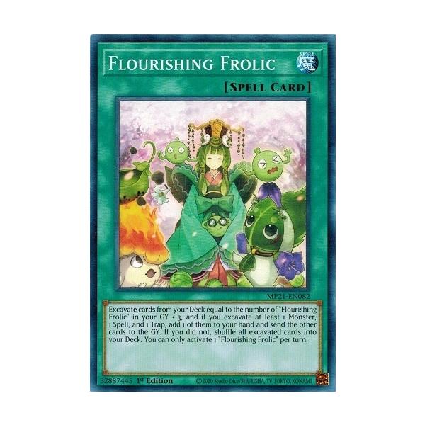 カード名:繁華の花笑み/Flourishing Frolic収録:2021 Tin of Ancient Battles品番:MP21-EN082レアリティ:ノーマル通常魔法このカード名のカードは１ターンに１枚しか発動できない。(1)：自分...