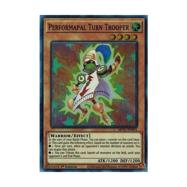 カード名:ＥＭターントルーパー/Performapal Turn Trooper収録:2021 Tin of Ancient Battles品番:MP21-EN091レアリティ:スーパーレア効果モンスター星４/光属性/戦士族/攻1200/守...