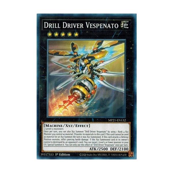カード名:旋壊のヴェスペネイト/Drill Driver Vespenato収録:2021 Tin of Ancient Battles品番:MP21-EN132レアリティ:ノーマルエクシーズ・効果モンスターランク５/地属性/機械族/攻25...