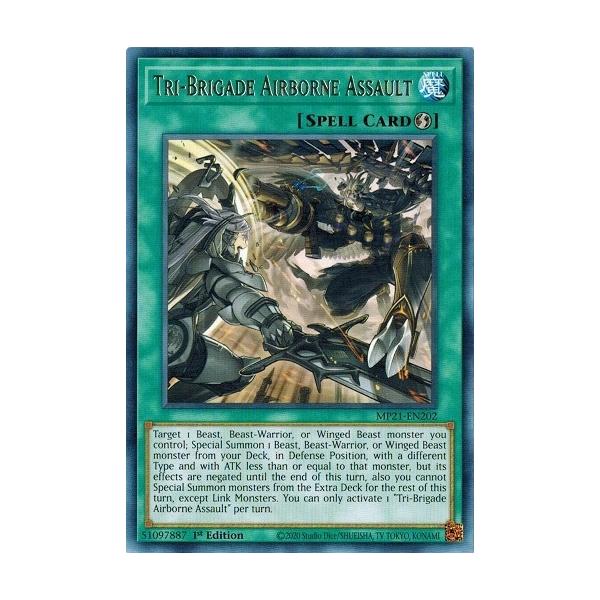 カード名:鉄獣の凶襲/Tri-Brigade Airborne Assault収録:2021 Tin of Ancient Battles品番:MP21-EN202レアリティ:レア速攻魔法このカード名のカードは１ターンに１枚しか発動できない...