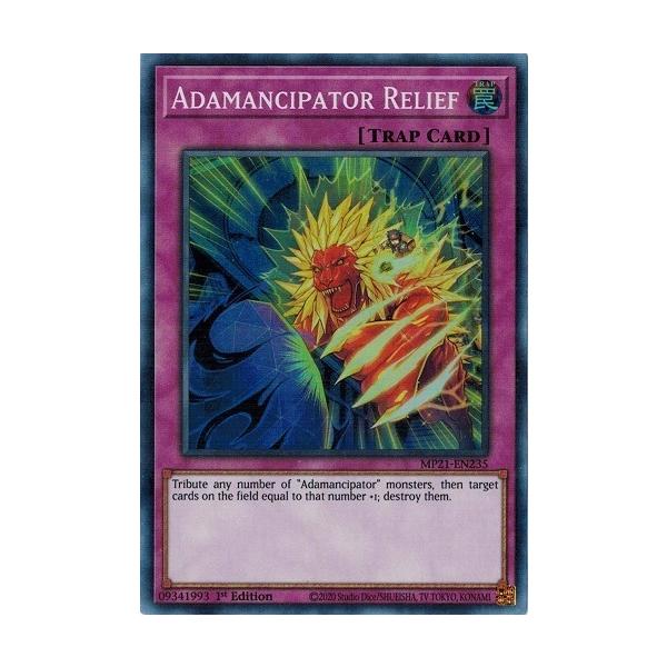 カード名:魔救の救砕/Adamancipator Relief収録:2021 Tin of Ancient Battles品番:MP21-EN235レアリティ:スーパーレア通常罠(1)：自分フィールドの「アダマシア」モンスターを任意の数だけ...