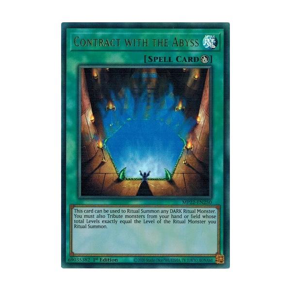 カード名:奈落との契約/Contract with the Abyss収録:2022 Tin of the Pharaoh’s Gods Mega Pack品番:MP22-EN250レアリティ:ウルトラレア儀式魔法闇属性の儀式モンスターの降...
