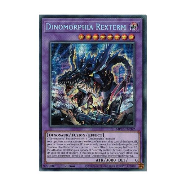 カード名:ダイノルフィア・レクスターム/Dinomorphia Rexterm収録:25th Anniversary Tin：Dueling Heroes Mega Pack品番:MP23-EN082レアリティ:プリズマティックシークレット...