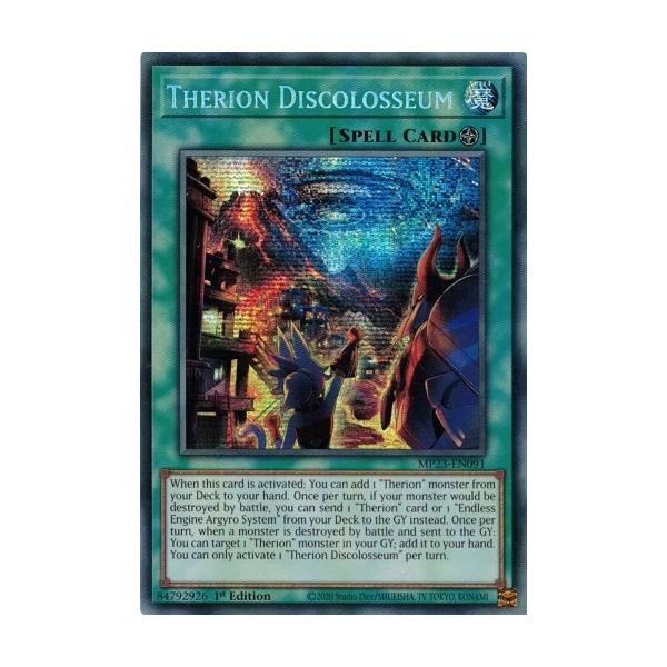 カード名:円盤闘技場セリオンズ・リング/Therion Discolosseum収録:25th Anniversary Tin：Dueling Heroes Mega Pack品番:MP23-EN091レアリティ:プリズマティックシークレッ...