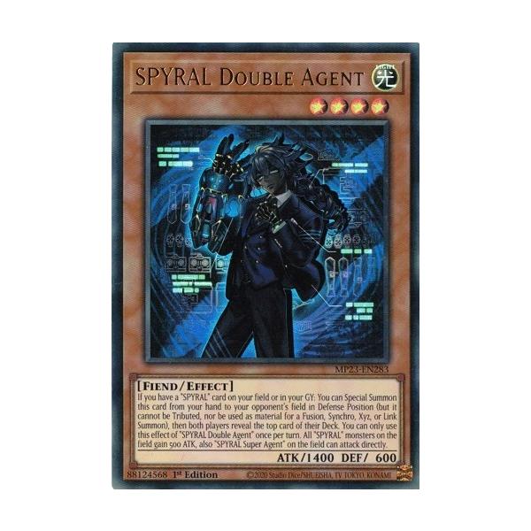 カード名:ＳＰＹＲＡＬ−ダブルフェイク/SPYRAL Double Agent収録:25th Anniversary Tin：Dueling Heroes Mega Pack品番:MP23-EN283レアリティ:ウルトラレア効果モンスター星...