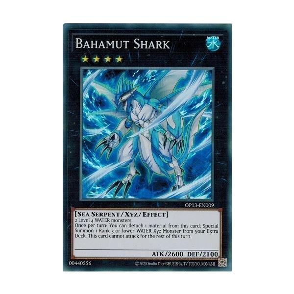 カード名:バハムート・シャーク/Bahamut Shark収録:OTS Tournament Pack 13品番:OP13-EN009レアリティ:スーパーレアエクシーズ・効果モンスターランク４/水属性/海竜族/攻2600/守2100水属性レ...