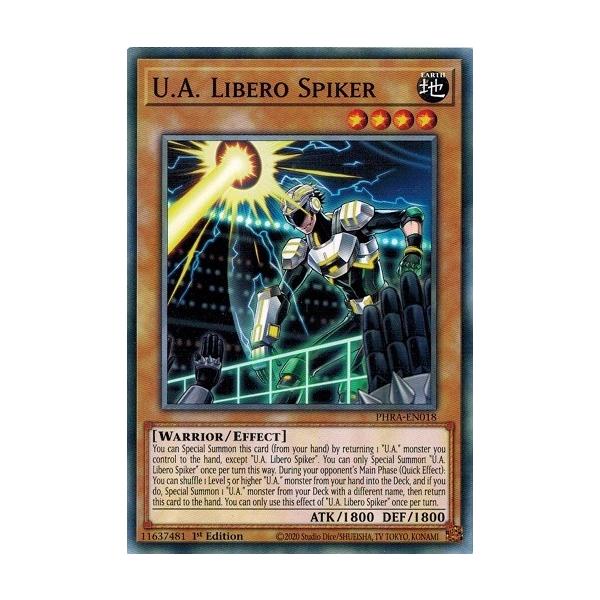 カード名:Ｕ.Ａ.リベロスパイカー/U.A. Libero Spiker収録:ファントム・レイジ品番:PHRA-EN018レアリティ:ノーマル効果モンスター星４/地属性/戦士族/攻1800/守1800このカード名の、(1)の方法による特殊召...