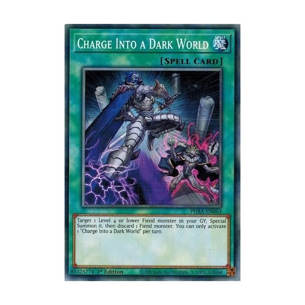 カード名:暗黒界の援軍/Charge Into a Dark World収録:ファントム・レイジ品番:PHRA-EN063レアリティ:レア通常魔法このカード名のカードは１ターンに１枚しか発動できない。(1)：自分の墓地のレベル４以下の悪魔族...