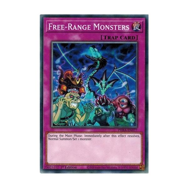 カード名:魍魎跋扈/Free-Range Monsters収録:ファントム・レイジ品番:PHRA-EN077レアリティ:ノーマル通常罠(1)：自分・相手メインフェイズに発動できる。モンスター1体を通常召喚する。
