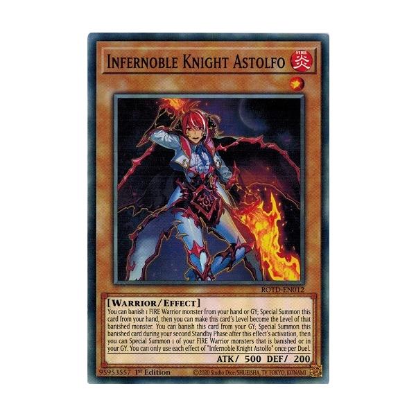 カード名:焔聖騎士−アストルフォ/Infernoble Knight Astolfo収録:ライズ・オブ・ザ・デュエリスト品番:ROTD-EN012レアリティ:ノーマル効果モンスター星１/炎属性/戦士族/攻 500/守 200このカード名の(...