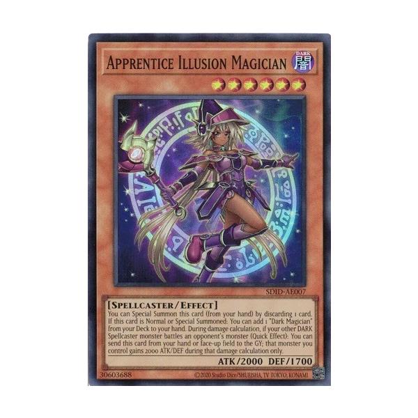 カード名:Apprentice Illusion Magician/幻想の見習い魔導師収録:Structure Deck: Illusion of the Dark Magicians品番:SDID-AE007レアリティ:スーパーレア効果モ...