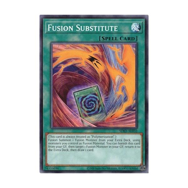 カード名:Fusion Substitute/置換融合収録:Structure Deck: Illusion of the Dark Magicians品番:SDID-AE032レアリティ:ノーマル通常魔法このカードのカード名はルール上「融...
