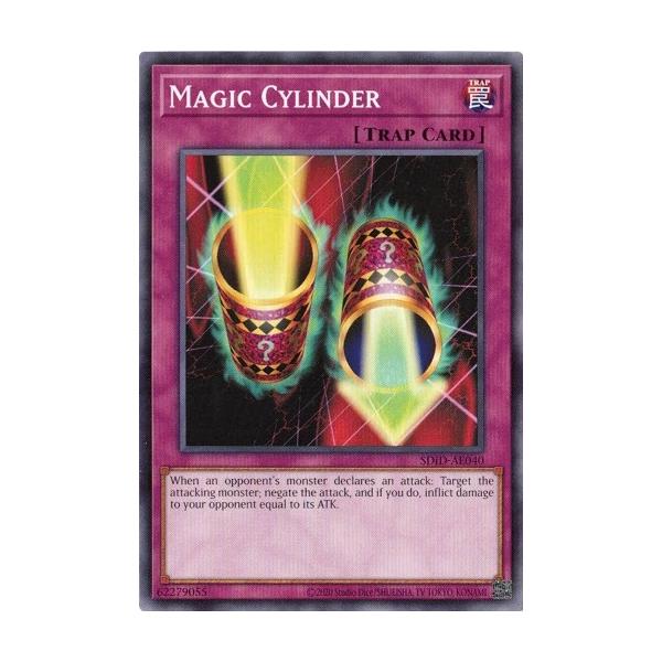 カード名:Magic Cylinder/魔法の筒収録:Structure Deck: Illusion of the Dark Magicians品番:SDID-AE040レアリティ:ノーマル通常罠(1)：相手モンスターの攻撃宣言時、攻撃モ...