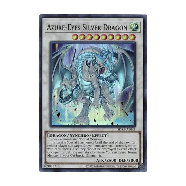 カード名:Azure-Eyes Silver Dragon/蒼眼の銀龍収録:Structure Deck: Rise of the Blue-Eyes品番:SDRB-AE041レアリティ:スーパーレアシンクロ・効果モンスター星９/光属性/ド...