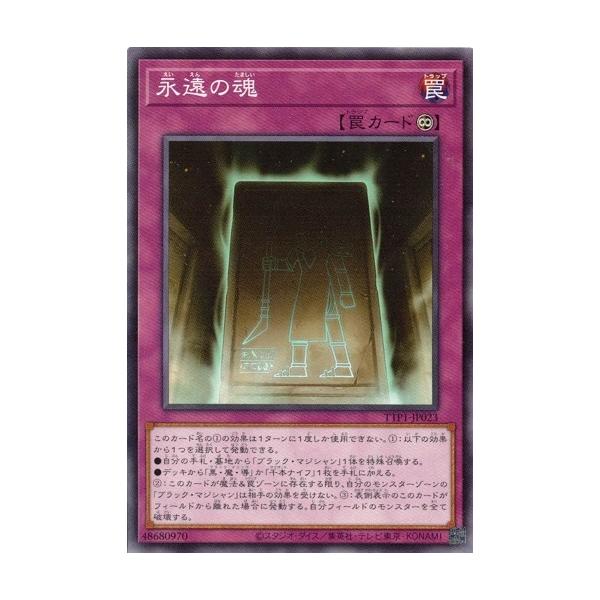 カード名:永遠の魂収録:TACTICAL-TRY PACK −黒魔導・ＨＥＲＯ・御巫−品番:TTP1-JP023レアリティ:ノーマル永続罠このカード名の(1)の効果は１ターンに１度しか使用できない。(1)：以下の効果から１つを選択して発動で...