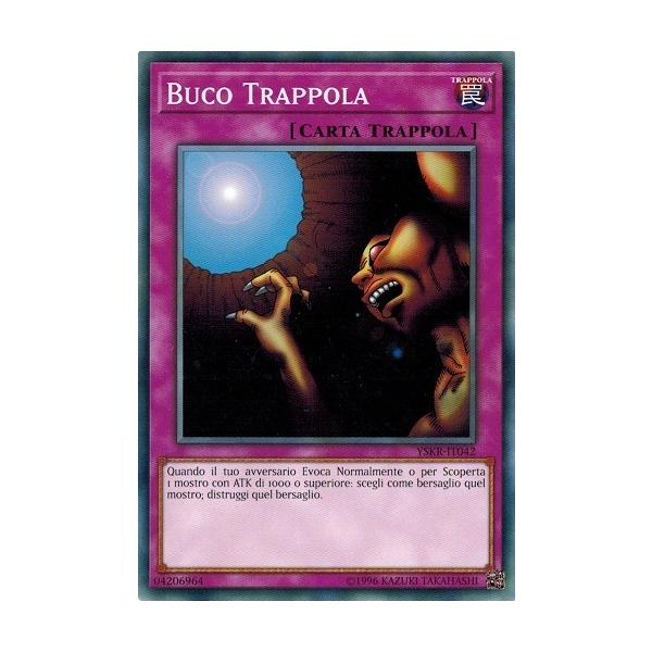 カード名:落とし穴/Buco Trappola収録:Starter Deck Kaiba - Reloaded品番:YSKR-IT042レアリティ:ノーマル通常罠(1)：相手が攻撃力１０００以上のモンスターの召喚・反転召喚に成功した時、その...