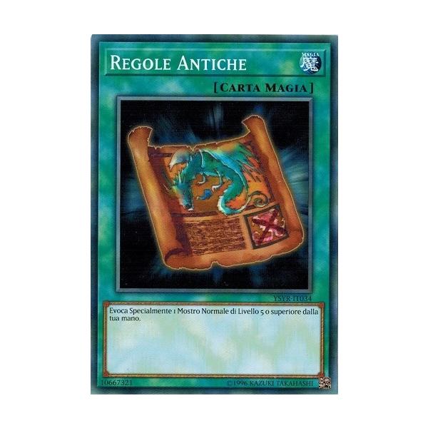 カード名:古のルール/Regole Antiche収録:Starter Deck Yugi - Reloaded品番:YSYR-IT034レアリティ:ノーマル通常魔法手札からレベル５以上の通常モンスター１体を特殊召喚する。