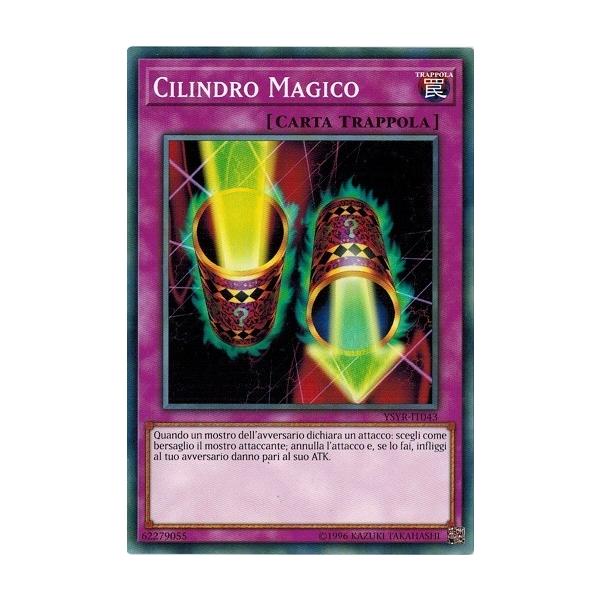カード名:魔法の筒/Cilindro Magico収録:Starter Deck Yugi - Reloaded品番:YSYR-IT043レアリティ:ノーマル通常罠(1)：相手モンスターの攻撃宣言時、攻撃モンスター１体を対象として発動できる...