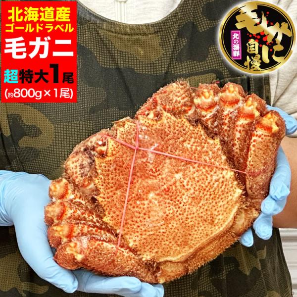 春の旬シーズン厳選一級品（kegani　けがに　毛がに）■品名ボイル毛ガニ■原材料名毛ガニ（北海道）、食塩 ■内容量800g前後×1尾（解凍すると水分が出て多少重量が目減りします） ■賞味期限パッケージ記載■保存方法要冷凍-18℃以下■加熱...