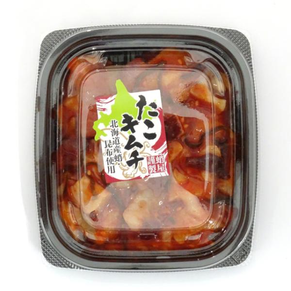 北海道産蛸・昆布を使用、特製キムチダレで仕上げています。ご飯や酒のお供にどうぞ！※包装不可商品[商品名]とれとれ厳選珍味　たこキムチ[原材料]たこ（北海道産）、調味たれ（米発酵調味料、魚介エキス、唐辛子、醸造酢、砂糖、魚醤、ごま、しょうが、...