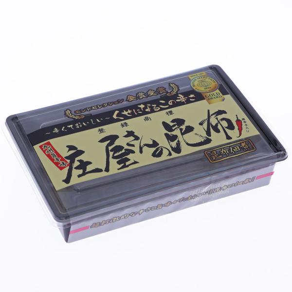 ピリっと辛くてほんのり紫蘇味、昆布の旨味にピリッと効いた唐辛子がご飯の味をいっそう引き立てます。※包装不可商品[商品名]庄屋さんの昆布　唐辛子入り[原材料]昆布（国産）、砂糖、たん白加水分解物、醤油、唐辛子粉末、ごま、食塩、発酵調味料、風味...