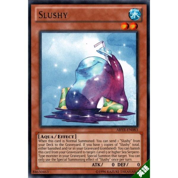 ■遊戯王(英語)■フラッピィ■Slushy■ABYR-EN083/英語版/■84650463■レア■効果モンスター■レベル２/水属性/水族/攻0/守0[ハ行]フラッピィ/ふらっぴぃ■状態ランクは『A』〜『B』です。小さな傷・いたみがあるもの...