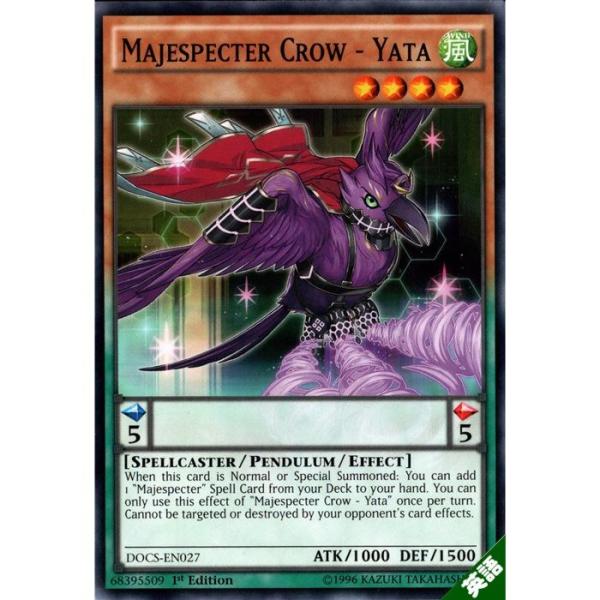 ■遊戯王(英語)■マジェスペクター・クロウ■Majespecter Crow - Yata■DOCS-EN027/英語版/■68395509■ノーマル■ペンデュラム・効果モンスター■レベル４/風属性/魔法使い族/攻1000/守1500[マ行...