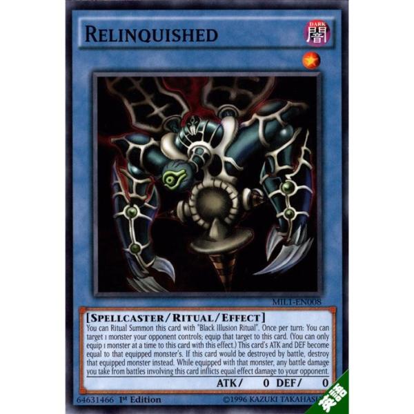 ■遊戯王(英語)■サクリファイス■Relinquished■MIL1-EN008/英語版/■64631466■ノーマル■儀式・効果モンスター■レベル１/闇属性/魔法使い族/攻0/守0[サ行]サクリファイス/さくりふぁいす■状態ランクは『A』...