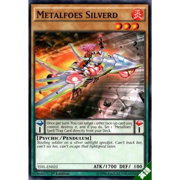 ■遊戯王(英語)■メタルフォーゼ・シルバード■Metalfoes Silverd■TDIL-EN022/英語版/■07868571■ノーマル■ペンデュラム・通常モンスター■レベル３/炎属性/サイキック族/攻1700/守100[マ行]メタルフ...