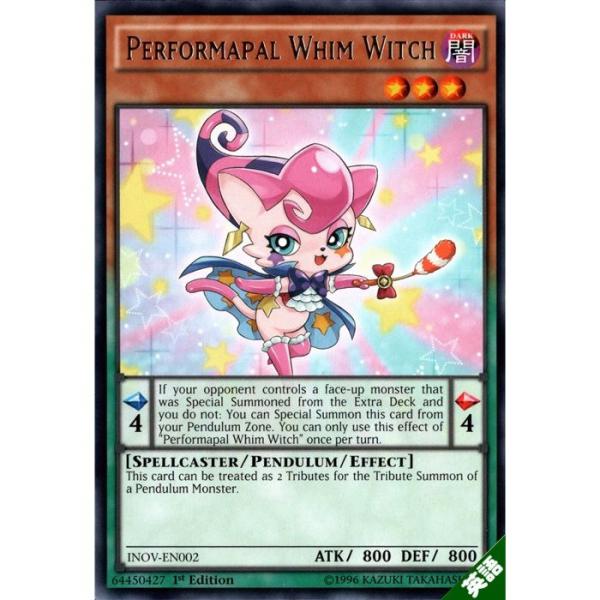 ■遊戯王(英語)■ＥＭウィム・ウィッチ■Performapal Whim Witch■INOV-EN002/英語版/■64450427■レア■ペンデュラム・効果モンスター■レベル３/闇属性/魔法使い族/攻800/守800[ア行]エンタメイト...
