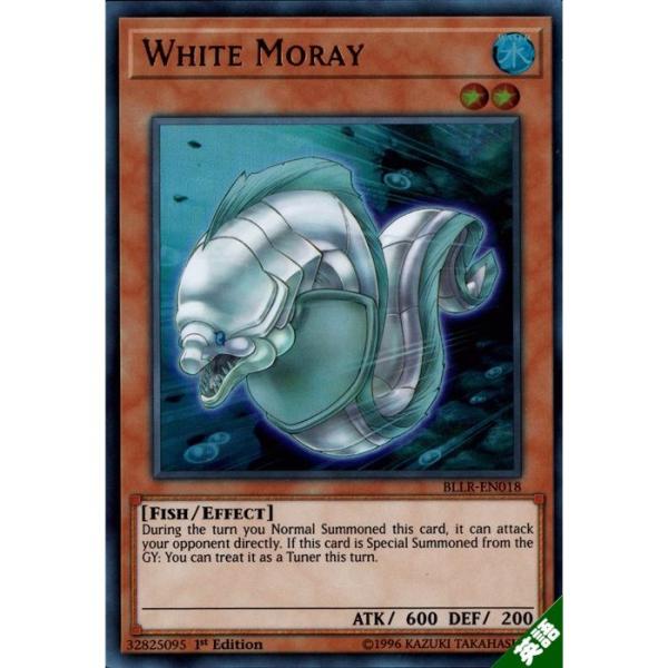 ■遊戯王(英語)■ホワイト・モーレイ■White Moray■BLLR-EN018/英語版/1st■32825095■ウルトラレア■効果モンスター■レベル２/水属性/魚族/攻600/守200[ハ行]ホワイトモーレイ/ほわいともーれい■状態ラ...