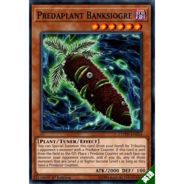 ■遊戯王(英語)■捕食植物バンクシアオーガ■Predaplant Banksiogre■COTD-EN016/英語版/■22138839■ノーマル■チューナー・効果モンスター■レベル６/闇属性/植物族/攻2000/守100[ハ行]プレデター...