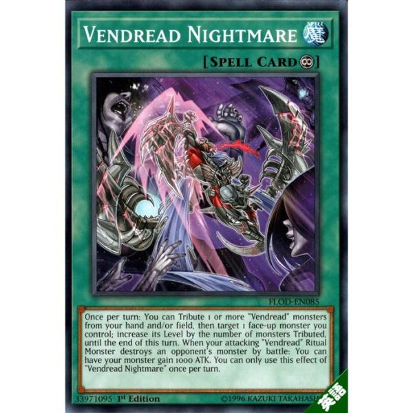 ■遊戯王(英語)■Vendread Nightmare■Vendread Nightmare■FLOD-EN085/英語版/■33971095■ノーマル■永続魔法[]/■状態ランクは『A』〜『B』です。小さな傷・いたみがあるものも含みます。...
