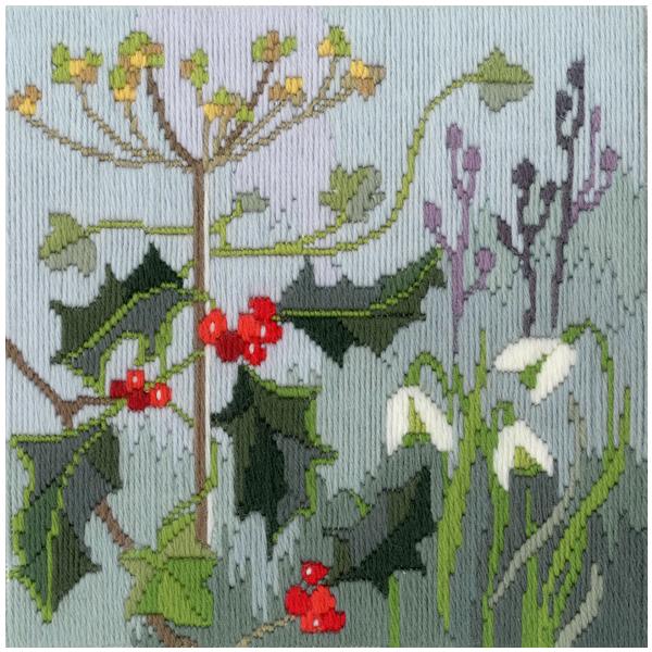 この商品はクロスステッチではなく、デザインが印刷された布にロングステッチを中心として刺すキットとなります。・刺繍面サイズ：20×20cm・キット内容：刺繍布(ツヴァイガルト社製キャンバス布、印刷済み)、タペストリーウール糸(アンカー製)、針...