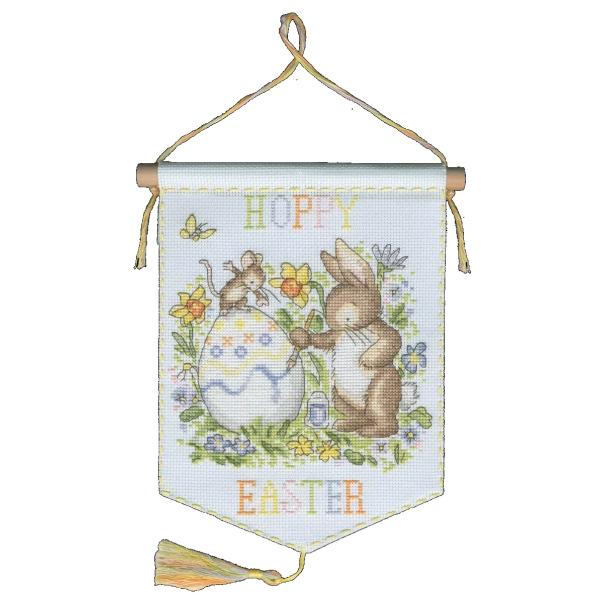 ・出来上がりサイズ：20×24cm (ペナントとしてのサイズ)・キット内容：刺繍布(ツヴァイガルト社製・アイスブルー)、刺しゅう糸、木製ピン、針、図案、説明書(英語)、簡単な日本語説明・イギリス製 (Made in United Kingd...