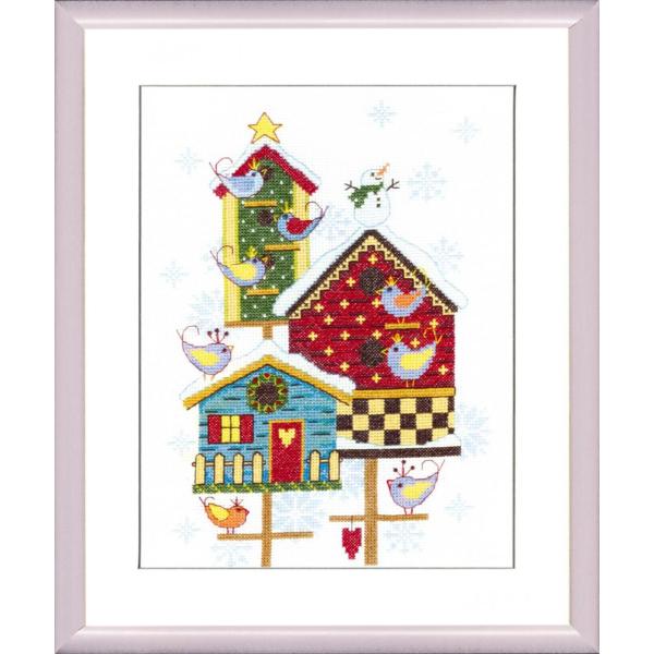 ・出来上がり寸法(刺繍面サイズ)：27×21cm・キット内容：25番刺繍糸(綿)、アイーダ刺繍布(綿)、ビーズ、針、図案、簡単な日本語説明・ししゅう布目数：14カウント(1インチ≒2.54cmあたり14目、10cmあたり約55目)・刺しゅう...