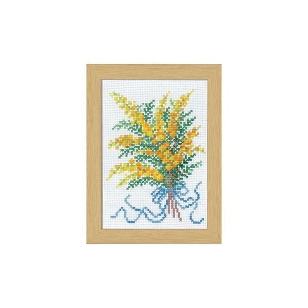 壁掛け・スタンド兼用木製フレームつき・キット内容：25番刺繍糸(綿)、刺繍布(綿)、クロスステッチ針、図案付説明書、木製フレーム・難易度：B(初〜中級者向)・出来上がりサイズ　額外径:約15cm×20cm、額内径：約11.6cm×16.6c...