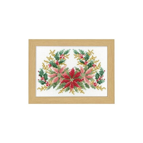壁掛け・スタンド兼用木製フレームつき・キット内容：25番刺繍糸(綿)、刺繍布(綿)、クロスステッチ針、図案付説明書、木製フレーム・難易度：B(初〜中級者向)・出来上がりサイズ　額外径:約15cm×20cm、額内径：約11.6cm×16.6c...