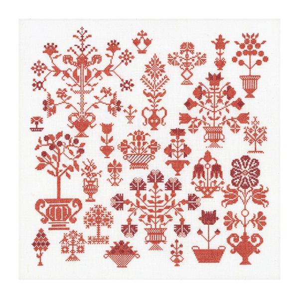 ○サイズ：33.5×33.5cm (刺繍部分だけでなく、余白を含んだサイズになります。) ○キット内容：18カウント(1cm約7目)アイーダ刺繍布(白)、刺しゅう糸、針、図案、簡単な日本語説明。 ○ステッチ：1本取り ○難易度：中級者向け ...