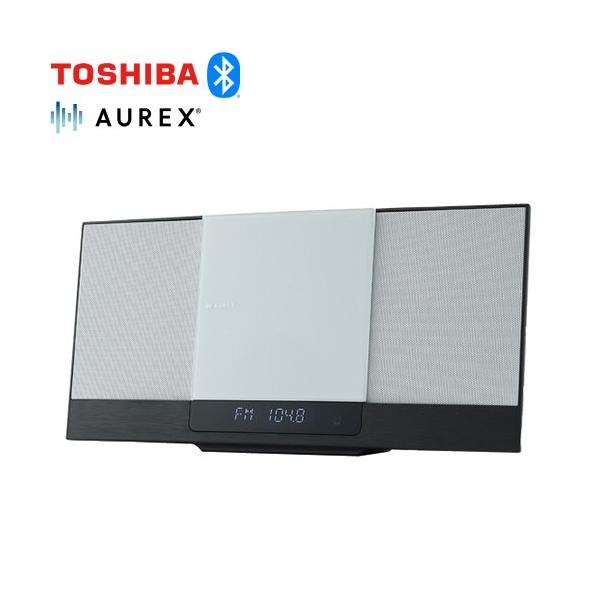 AX-WSS60(W) 【メーカー直送品】【代引・日祝配送・時間指定 不可】オーディオ AUREX スリム型サウンドシステム  大型フルレンジスピーカー&amp;バスレフダクト FMラジオ、Bluetooth Ver.5.3  CD、CD-...
