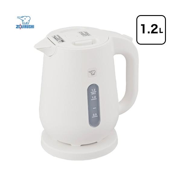 CK-VB12-WA 電気ケトル・ポット  定格容量（L）：1.2L 電気ケトル 消費電力湯沸かし時（W）：1300  大容量タイプ ホワイト   【キーワード】ZOJIRUSHI / 湯沸かし器 / キッチン／主婦／女性向け／調理／便利／...