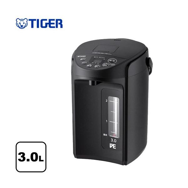 PIQ-G300-KC 電気ケトル・ポット とく子さん 容量：3.0L VE電気まほうびん 定格消費電力：700W たっぷり沸かしてまほうびんで保温「節電VE保温」  クールブラック   【キーワード】電気魔法瓶 / TIGER / キッチ...