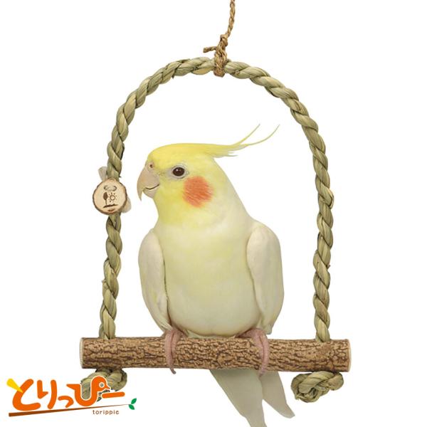 かじって壊せる小動物のおもちゃ。安心自然素材をハンドメイド、壊しやすい柔らか牧草トイ。小型インコ、中型インコや小型フィンチなどの小鳥用おもちゃです。材質 ネピアグラス　レモングラス　ニーム　麻サイズ 約165×25×220mm<対象&...