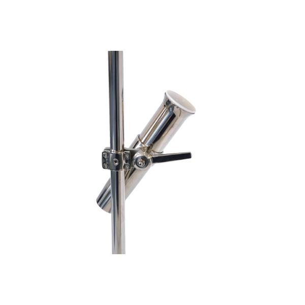 パイプ外径　φ50.8キャップ内径　φ40長さ　250mm下部ストッパーピン：有り取付工事不要。レールさえあれば、どんな場所にでもユーザー自身で簡単に取り付けできます。また、取付後もワンタッチで自由に角度が変えられる画期的なレール用タイプで...