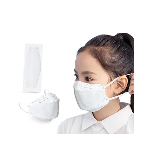 ホワイト-子供用-17*7cm_32 立体 マスク 子供用 マスク 小さめ 小顔女性/子供用/やや大きめ 四層構造 不織布マスク 個包装 3dマスク 使い捨て 耳が痛くなりにくい メガネがくもらない ウイルス飛沫対策 ダイヤモンド形状 ホワ...