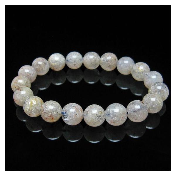 ■商品名ホワイトガーデンファントムクォーツ ブレスレット 10mm ■天然石名ホワイトガーデンファントムクォーツ ■サイズ内周:約155mm(±5mm)　粒直径:約10mm(±0.5mm)　■重量27g■商品番号111-16662ホワイトガ...