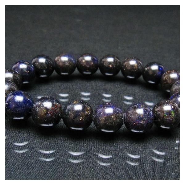 ◆ポイント3倍！春を慈しむ桜模様フェア開催中◆■商品名ブラックオパール ブレスレット 11mm■天然石名ブラックオパール■サイズ内周:約159mm(±5mm)　粒直径:約11mm(±0.5mm)　■重量27.2g■商品番号111-37612...